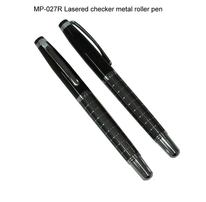 Lasered Checker Metal Roller Pen — AXTRO Gifts